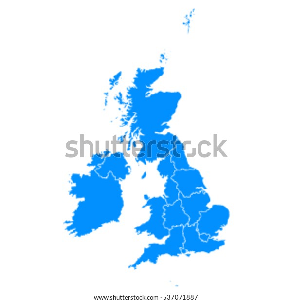 Blue Map United Kingdom Stock Vector (Royalty Free) 537071887 ...