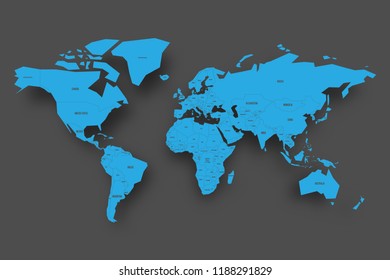 Blue Map World On Grey Background Stock Vector (Royalty Free ...