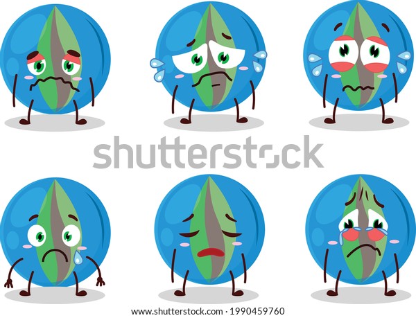 Blue Marbles Cartoon Character Sad Expression Stock Vector (Royalty ...