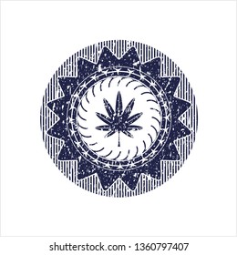 Blue Marijuana Leaf Weed Icon Rubber Stock Vector (Royalty Free ...