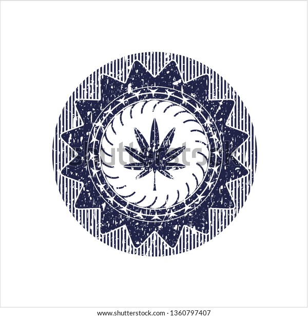 Blue Marijuana Leaf Weed Icon Rubber Stock Vector (Royalty Free ...