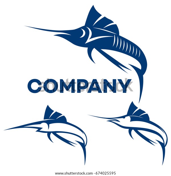 Blue Marlin Logo Stock Vector (Royalty Free) 674025595 | Shutterstock