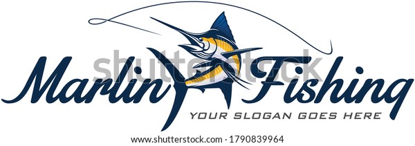 Blue Marlin Logo Unique Fresh Blue Stock Vector (Royalty Free) 1790839964