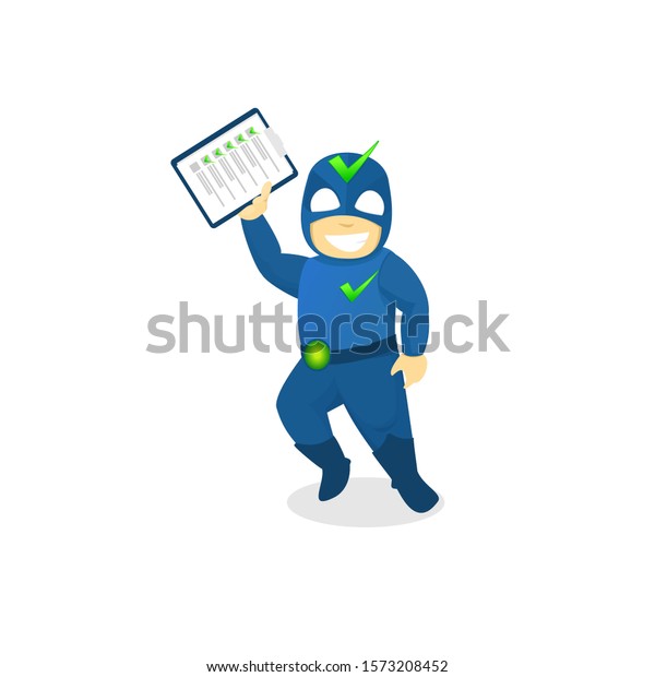 Blue Mascot Check Mark Logo Company Stock Vector (Royalty Free ...