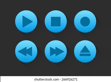 Blue Media Player Buttons Stock Vector (Royalty Free) 266926271 ...