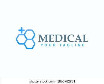 Blue Medical Logo Template Vector Design Stock Vector (Royalty Free ...