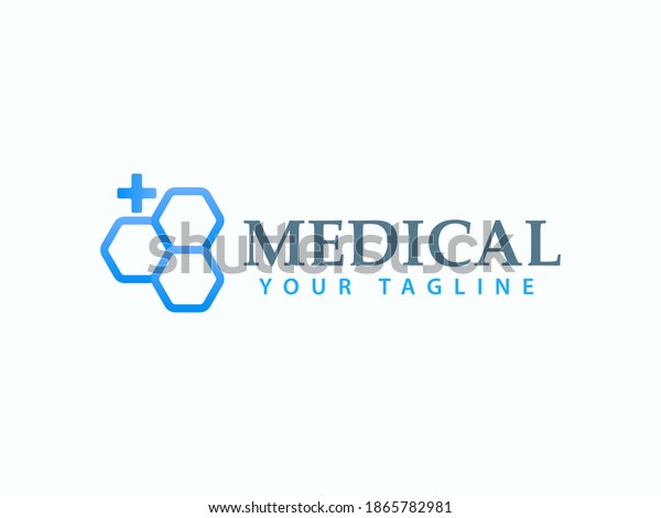 Blue Medical Logo Template Vector Design Stock Vector (Royalty Free ...