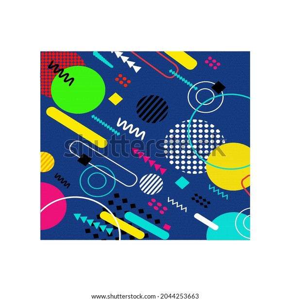 Blue Memphis Design Used Themes Background Stock Vector (Royalty Free ...
