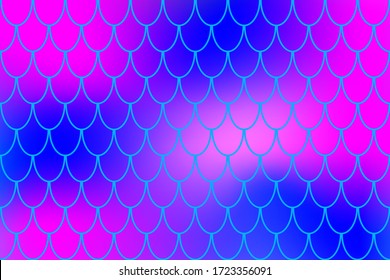 Blue Mermaid Pattern On Neon Color Stock Vector (Royalty Free ...