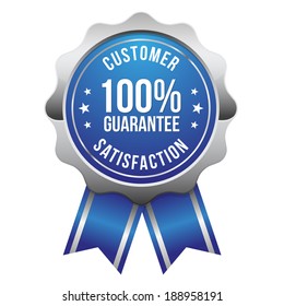 Blue Metallic Customer Satisfaction Badge Ribbon Stock Vector (Royalty ...