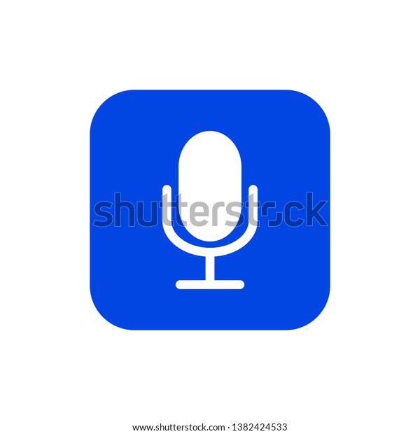 Blue Microphone Icon Vector Illustration Stock Vector (Royalty Free ...