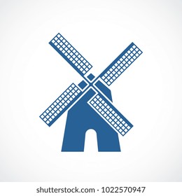 Blue Mill Vector Icon Illustration Isolated Stock Vector (Royalty Free ...