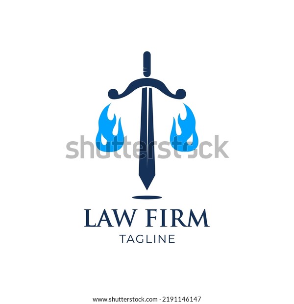 Blue Minimalist Law Logo Design Lawyer Stock Vector (Royalty Free ...