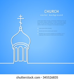 Blue Minimalistic Background Church Vector Illustration Stock Vector ...