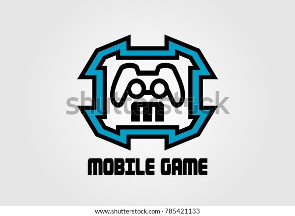 Blue Mobile Game Logo: vector de stock (libre de regalías) 785421133 ...