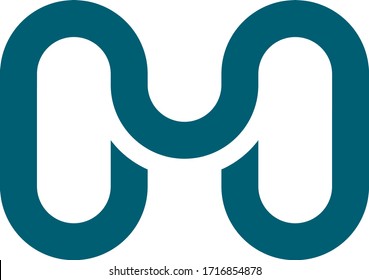 Blue Modern Letter M Rounded Corners Stock Vector (Royalty Free ...
