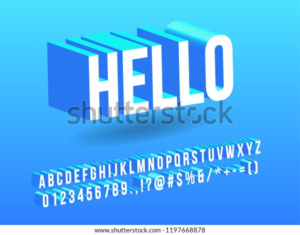 Blue Modern Simple Alphabet Floating Font Stock Vector (Royalty Free ...