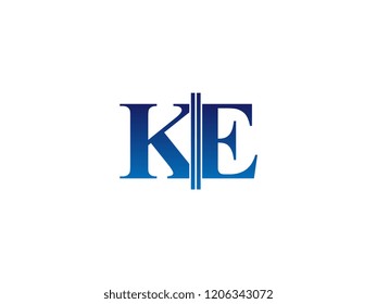 Blue Monogram Logo Letter Ke Sliced Stock Vector (Royalty Free ...