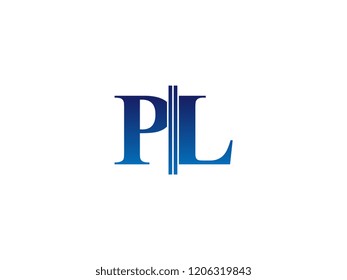 Blue Monogram Logo Letter Pl Sliced Stock Vector (Royalty Free ...