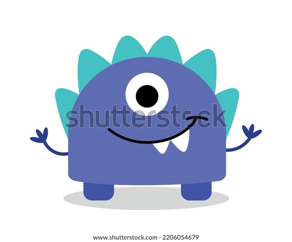 Blue Monster Character Friendly Mutant One Stock Vector (Royalty Free ...