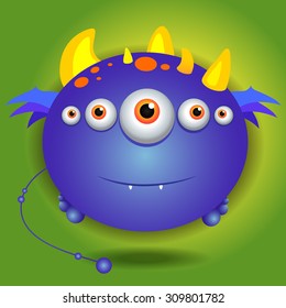 Blue Monster Vector Illustration Stock Vector (Royalty Free) 309801782 ...