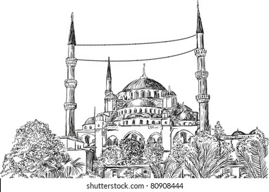 Blue Mosque Istanbul Stock Vector (Royalty Free) 80908444 | Shutterstock