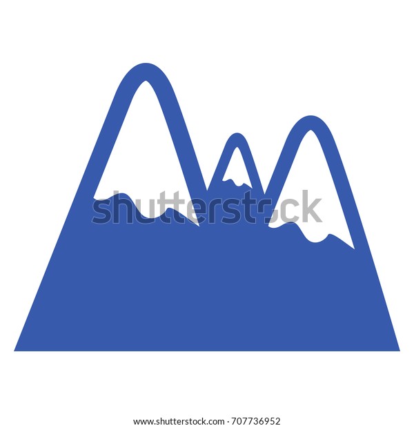 Blue Mountain Icon On White Background Stock Vector (Royalty Free ...