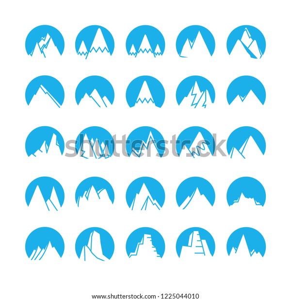 Blue Mountain Icons Circle Shapes Stock Vector (Royalty Free ...