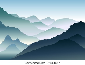 Blue Mountains Stock Vector (Royalty Free) 728308657 | Shutterstock
