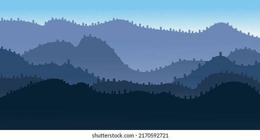 Blue Mountains Drawing Vector Art Stock Vector (Royalty Free ...