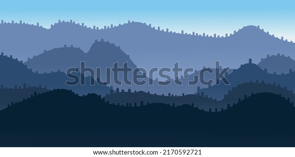 Blue Mountains Drawing Vector Art Stock Vector (Royalty Free ...
