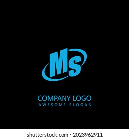 Blue Ms Logo Black Background Stock Vector (Royalty Free) 2023962911 ...