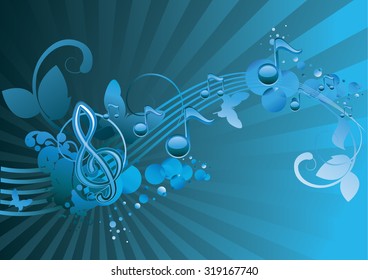 Blue Music Background Stock Vector (Royalty Free) 319167740 | Shutterstock