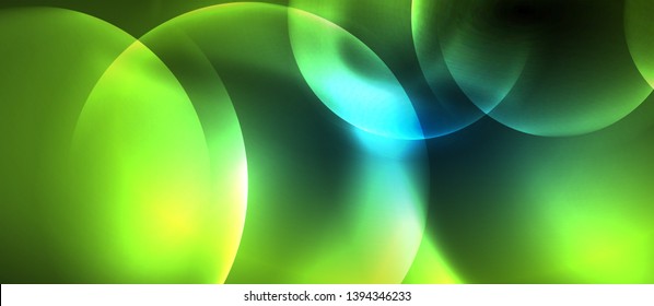 Blue Neon Bubbles Circles Abstract Background Stock Vector (Royalty ...
