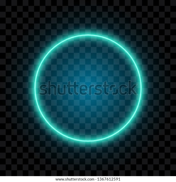 Blue Neon Circle Frame Isolated On Stock Vector (Royalty Free) 1367612591