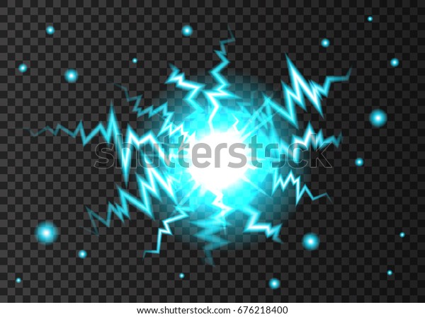 Blue Neon Glowing Flash Light Effect Stock Vector (Royalty Free) 676218400