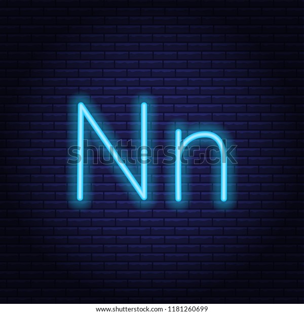 Blue Neon Letters Font On Dark Stock Vector (Royalty Free) 1181260699 ...