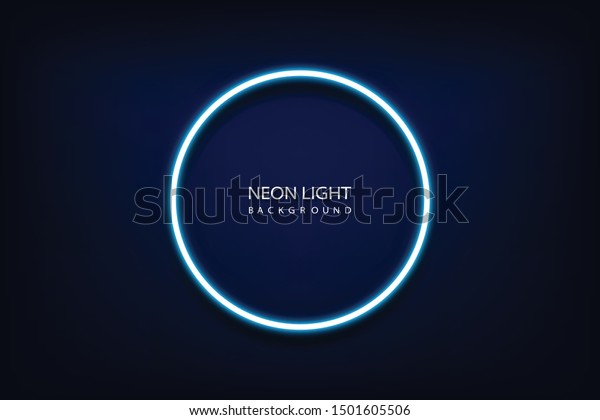Blue Neon Light Circle Frame On Stock Vector (Royalty Free) 1501605506 ...
