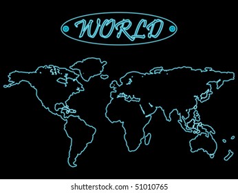 6,134 Neon World Map Stock Vectors, Images & Vector Art | Shutterstock