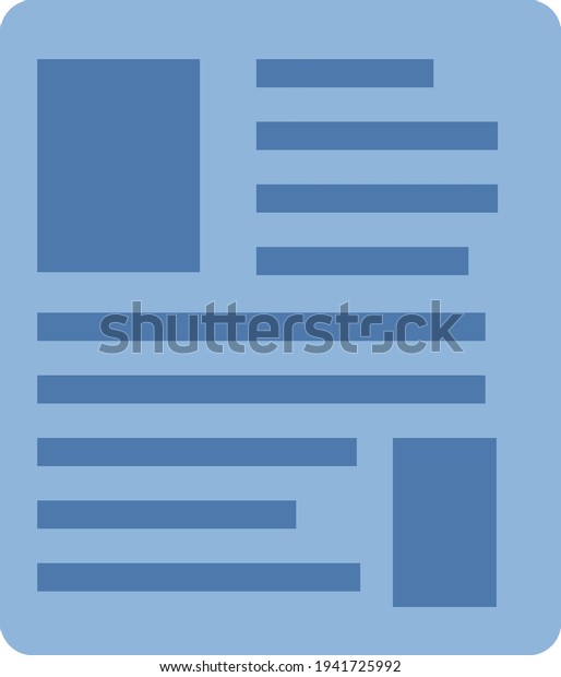 Blue Newspaper Illustration Vector On White Stock Vector (Royalty Free ...