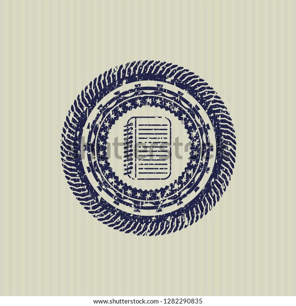 Blue Note Book Icon Rubber Seal Stock Vector (Royalty Free) 1282290835 ...