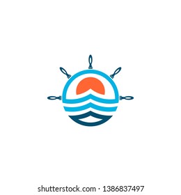 Blue Ocean Logo Design Template Stock Vector (Royalty Free) 1386837497 ...