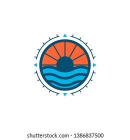 Blue Ocean Logo Design Template Stock Vector (Royalty Free) 1386837500