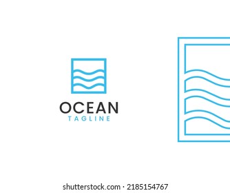 Blue Ocean Logo Template Ocean Box Stock Vector (Royalty Free ...