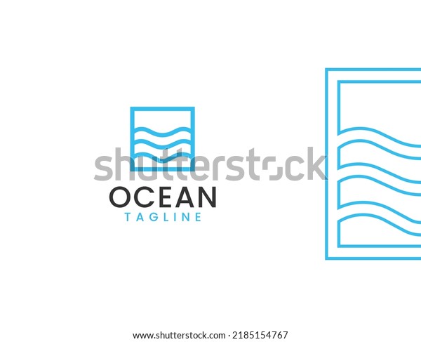 Blue Ocean Logo Template Ocean Box Stock Vector (Royalty Free ...