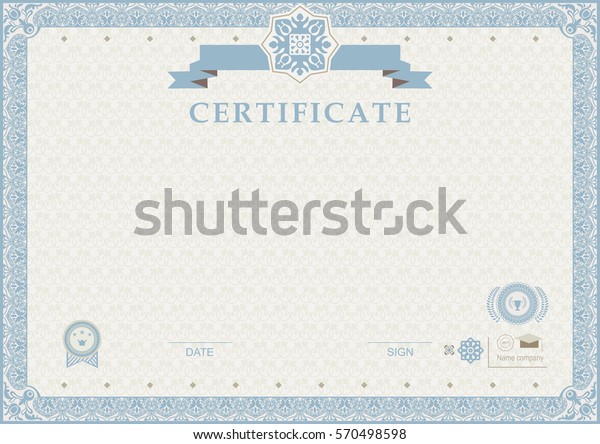 Blue Official Certificate Eps 8 Stock Vector (Royalty Free) 570498598 ...