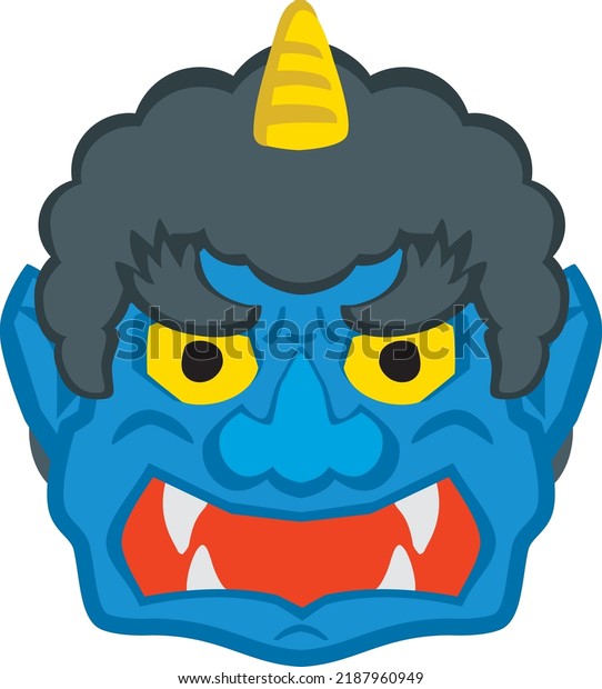 Blue Ogre Mask Setsubun Stock Vector (Royalty Free) 2187960949 ...