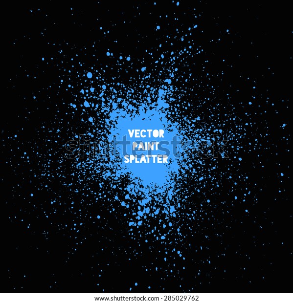 Blue On Black Vector Splatter Background Stock Vector (Royalty Free ...