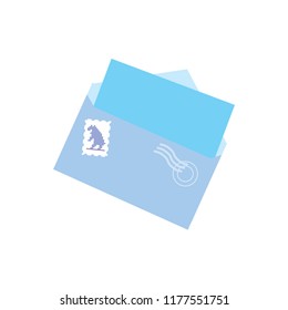 Blue Open Envelope Sheet Inside Vector Stock Vector (Royalty Free ...