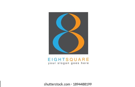 Blue Orange 8 Number Logo Inside Stock Vector (Royalty Free) 1894488199 ...